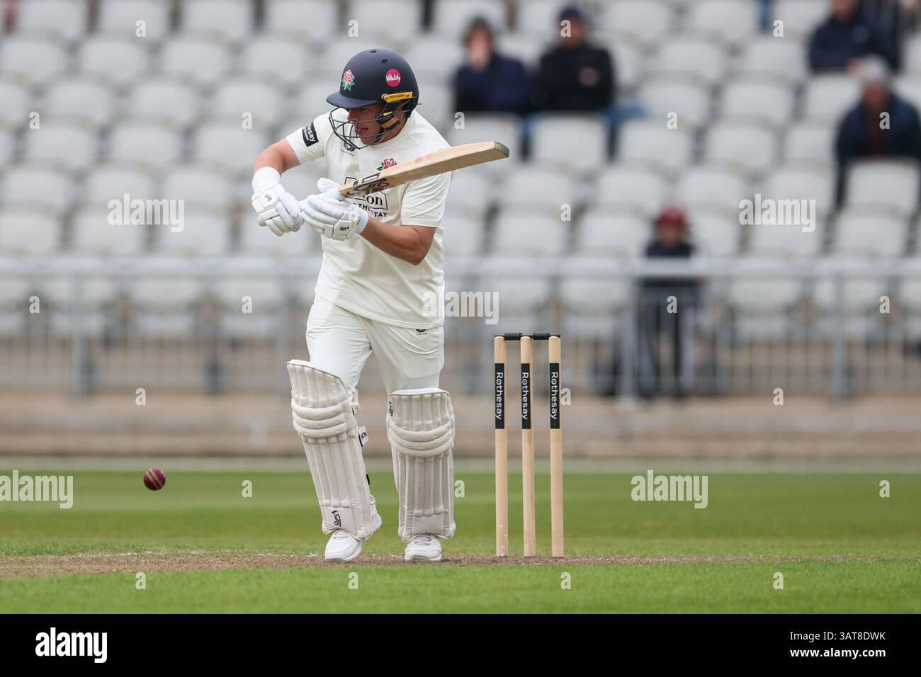 Lancashire's Marcus Harris batting on the first day of the Rothesay ...