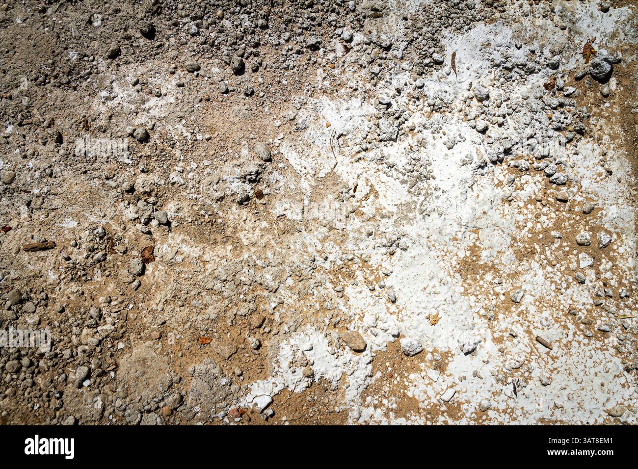 Concrete and cement stains on ground. Abstract messy construction ...