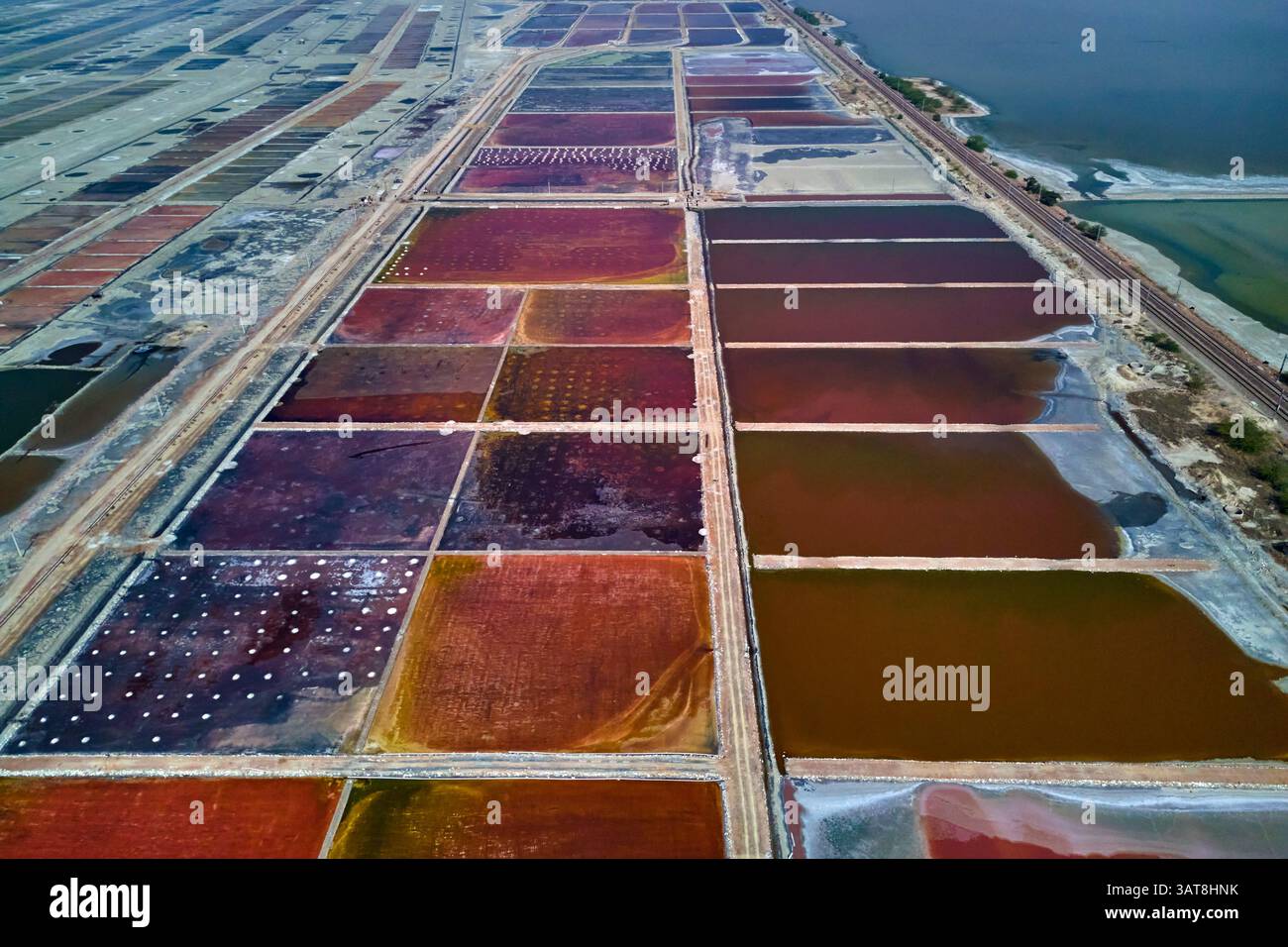 India, Rajasthan, Sambhar Lake, salt mining basins Stock Photo - Alamy