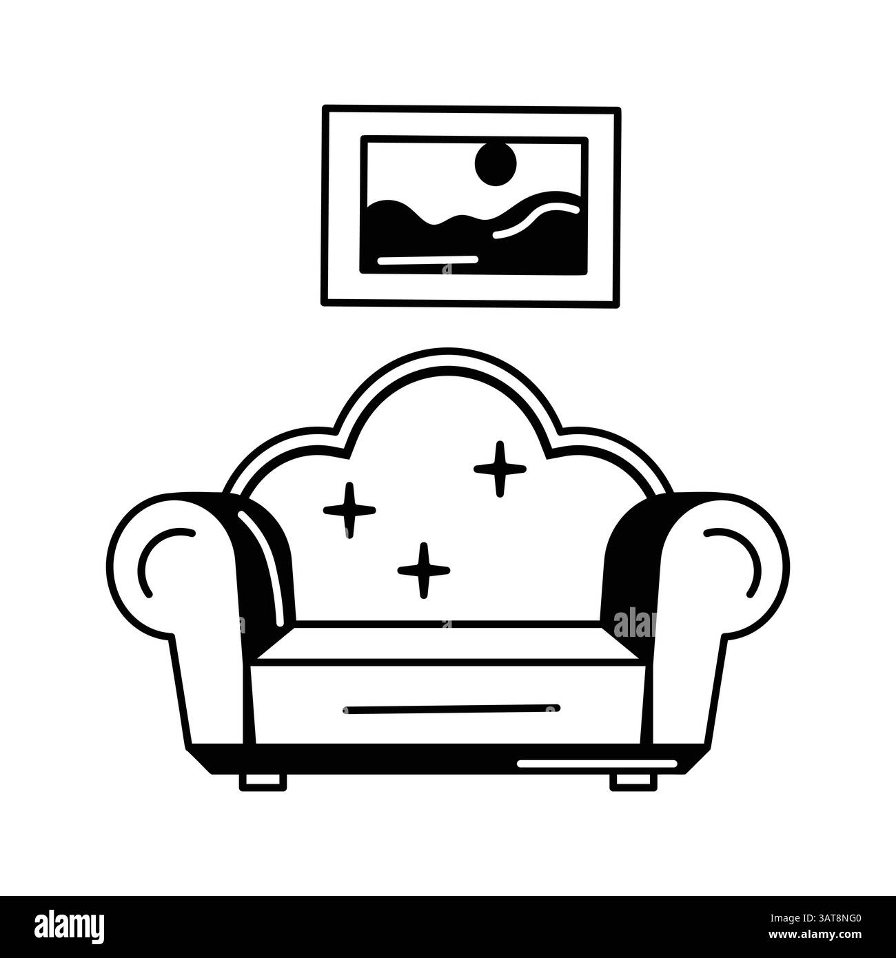 Icon representing a cozy living room interior setup Stock Vector Image ...