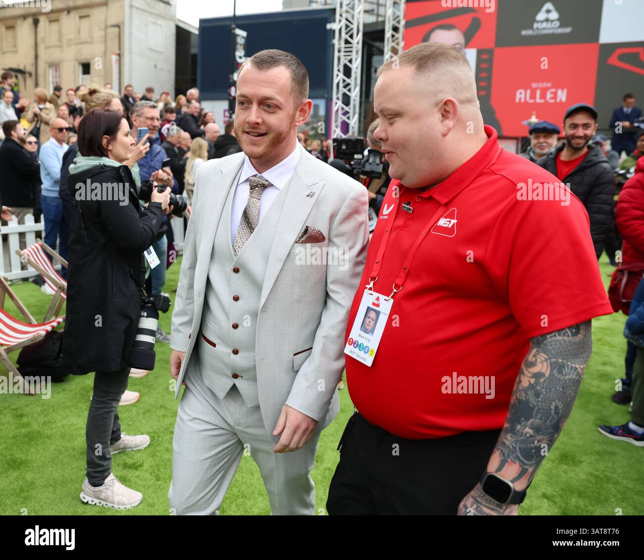 Mark Allen arrives during the 2025 Halo World Snooker Championship ...
