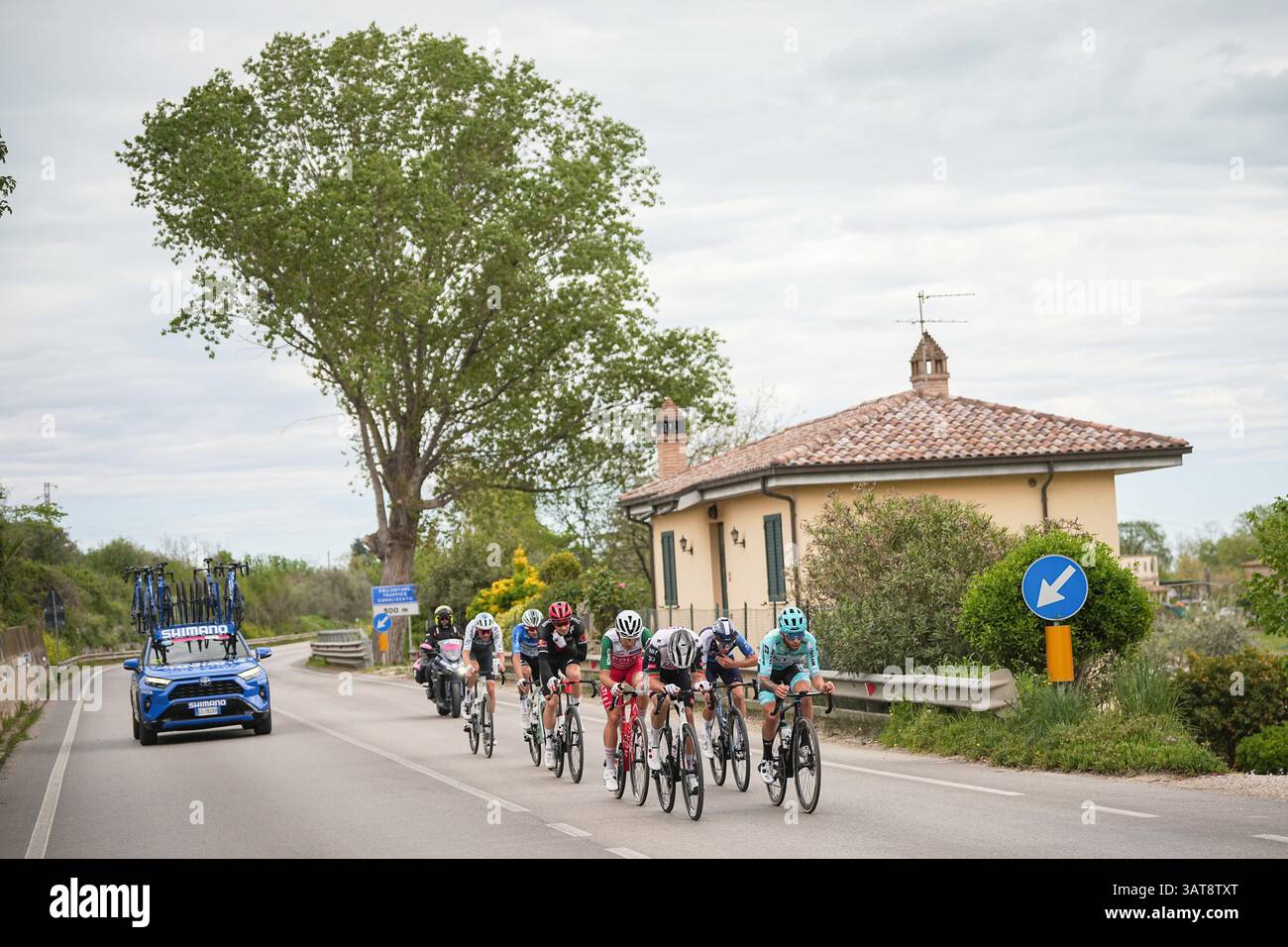 The pack rides during the Giro d'Abruzzo, stage from Corropoli to Isola ...