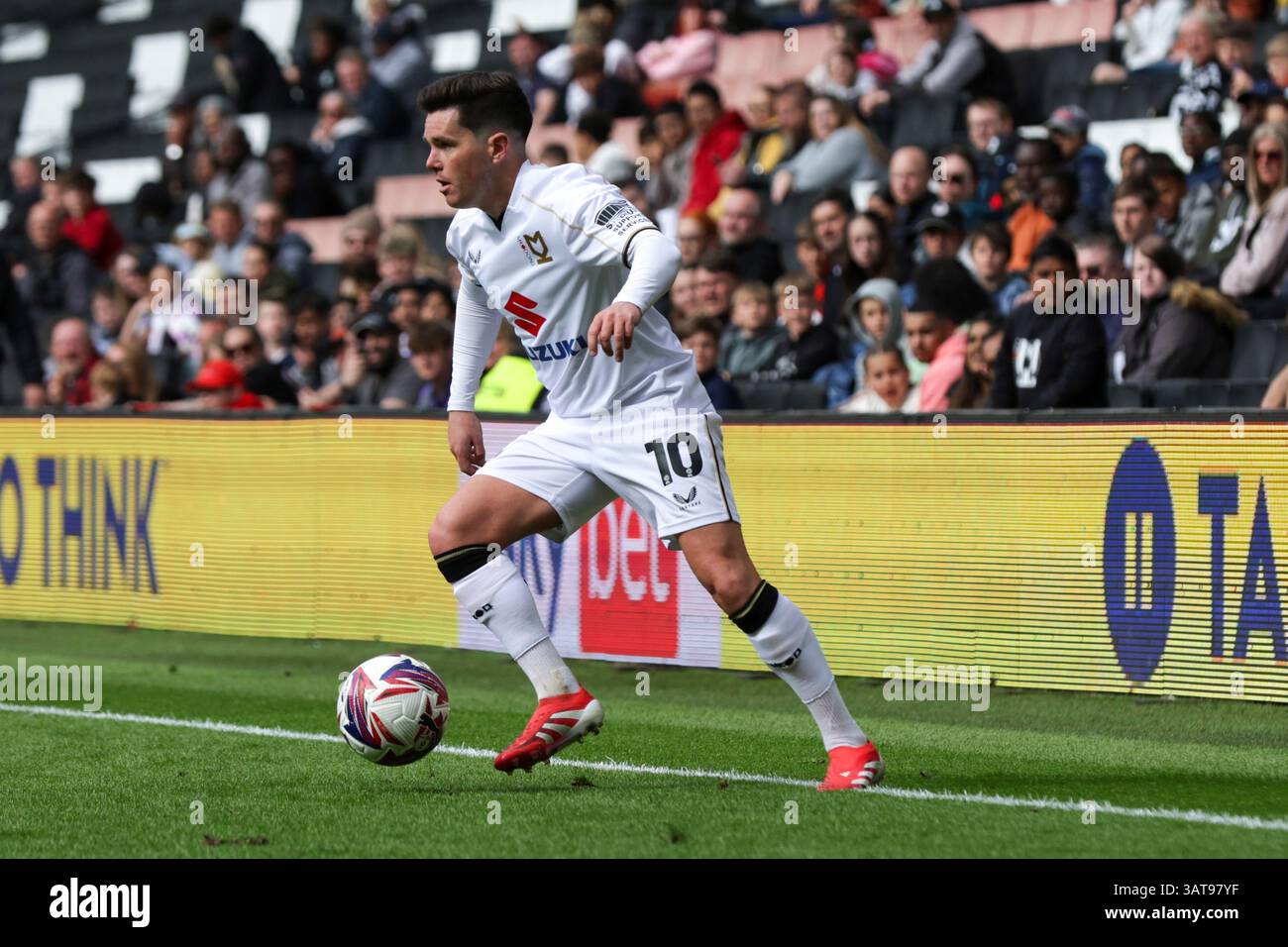 MK Dons Liam Kelly during the first half of the Sky Bet League 2 match ...