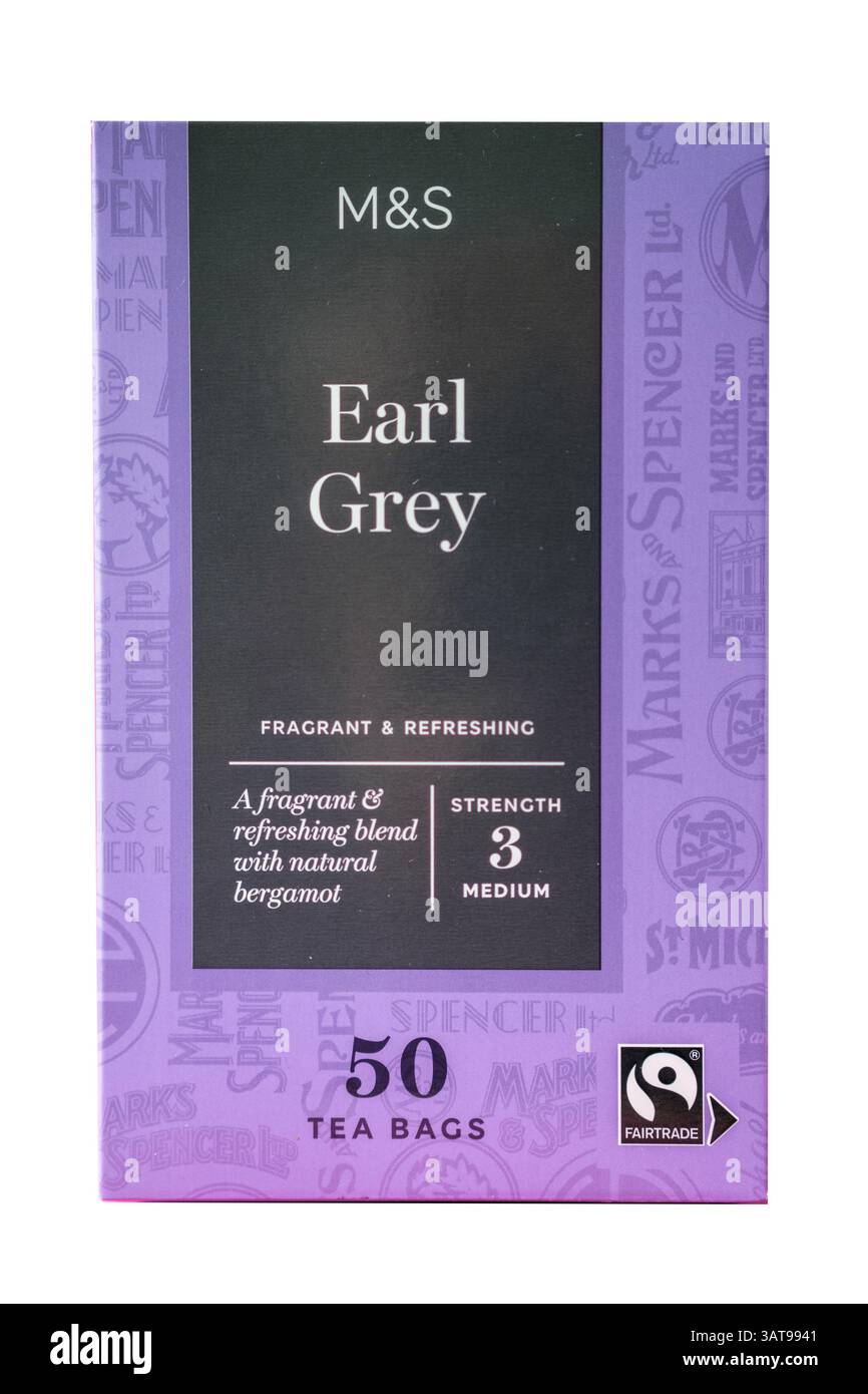 London UK April 18 2025, Box or Carton Of Marks and Spencer Earl Grey ...