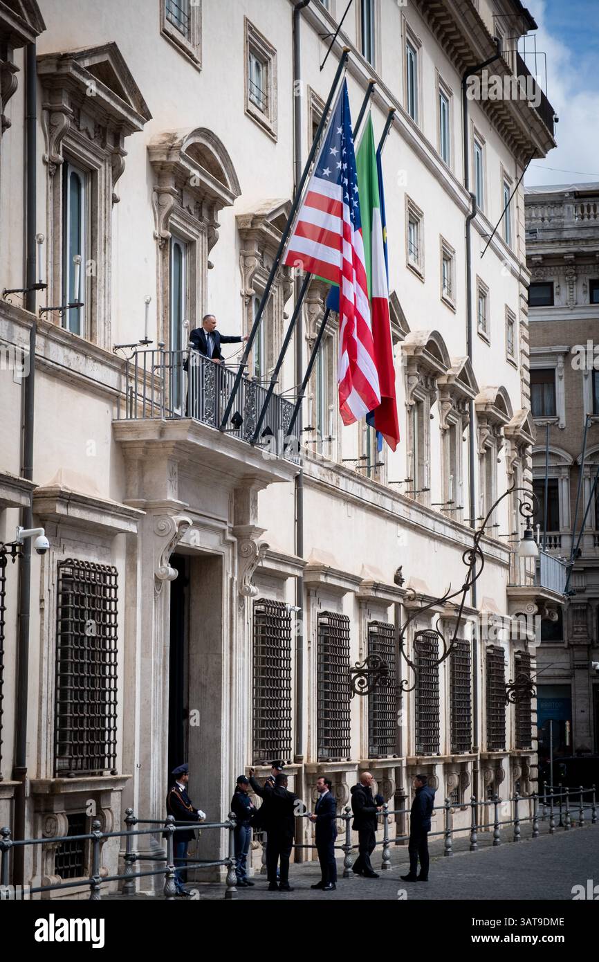 Rome, Rm, Italy. 18th Apr, 2025. On the occasion of the visit of J.D ...