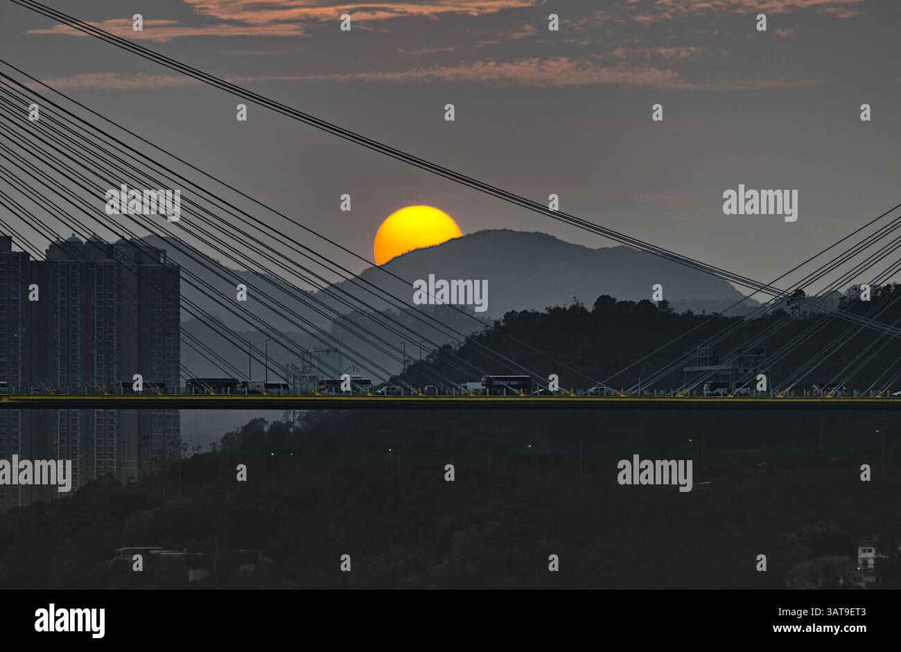 Drone view coastal city sunset hi-res stock photography and images - Alamy