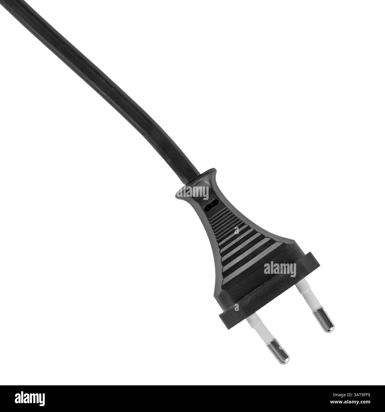 black electric plug isolated on white background Stock Photo - Alamy