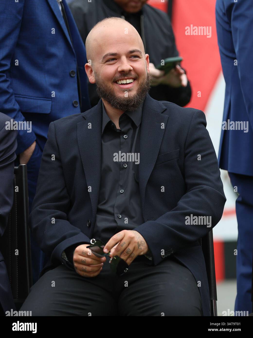 Luca Brecel during the 2025 Halo World Snooker Championship press ...