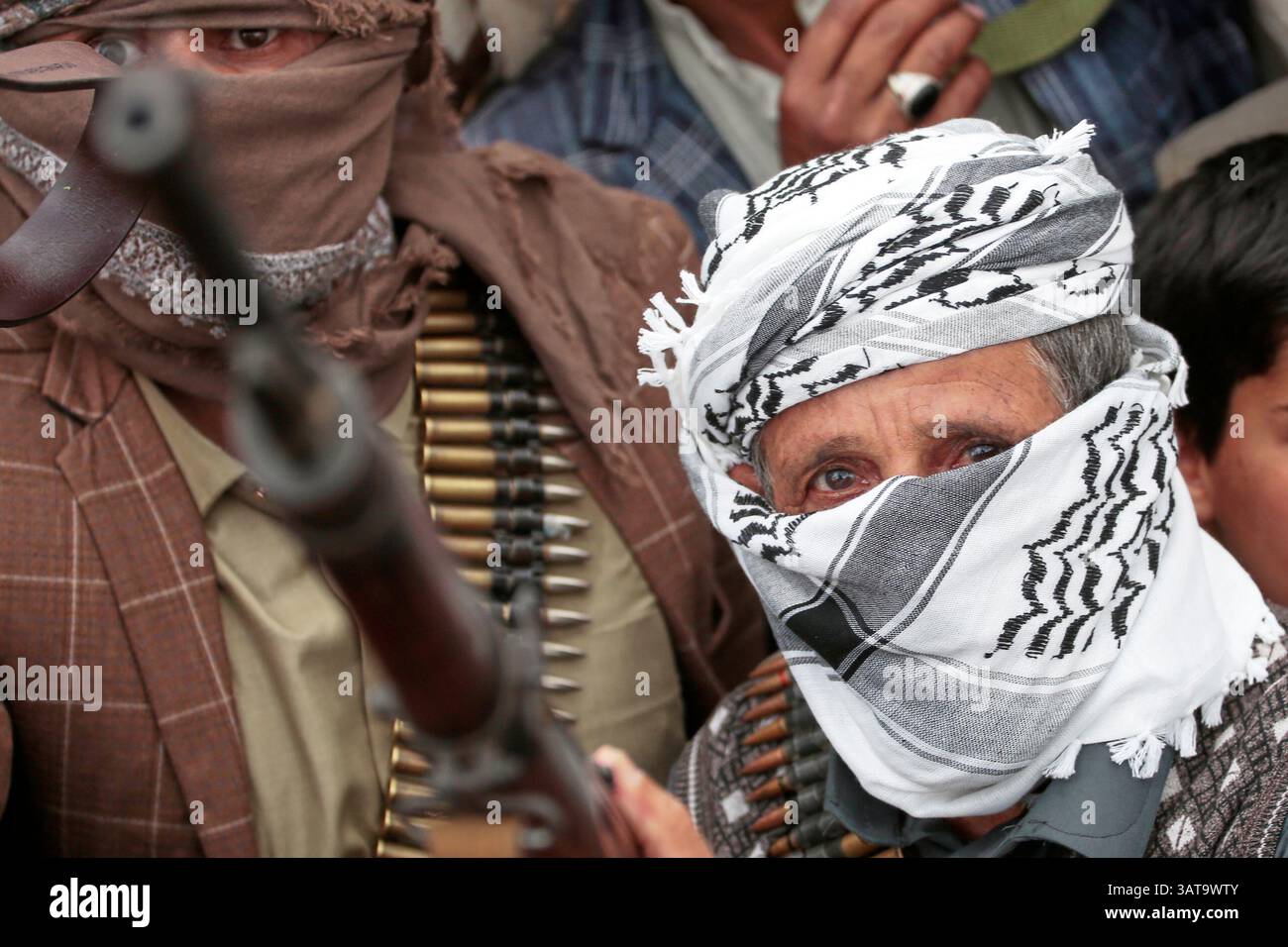 Houthi supporters chant slogans during an anti-U.S. and anti-Israel rally in Sanaa, Yemen ...