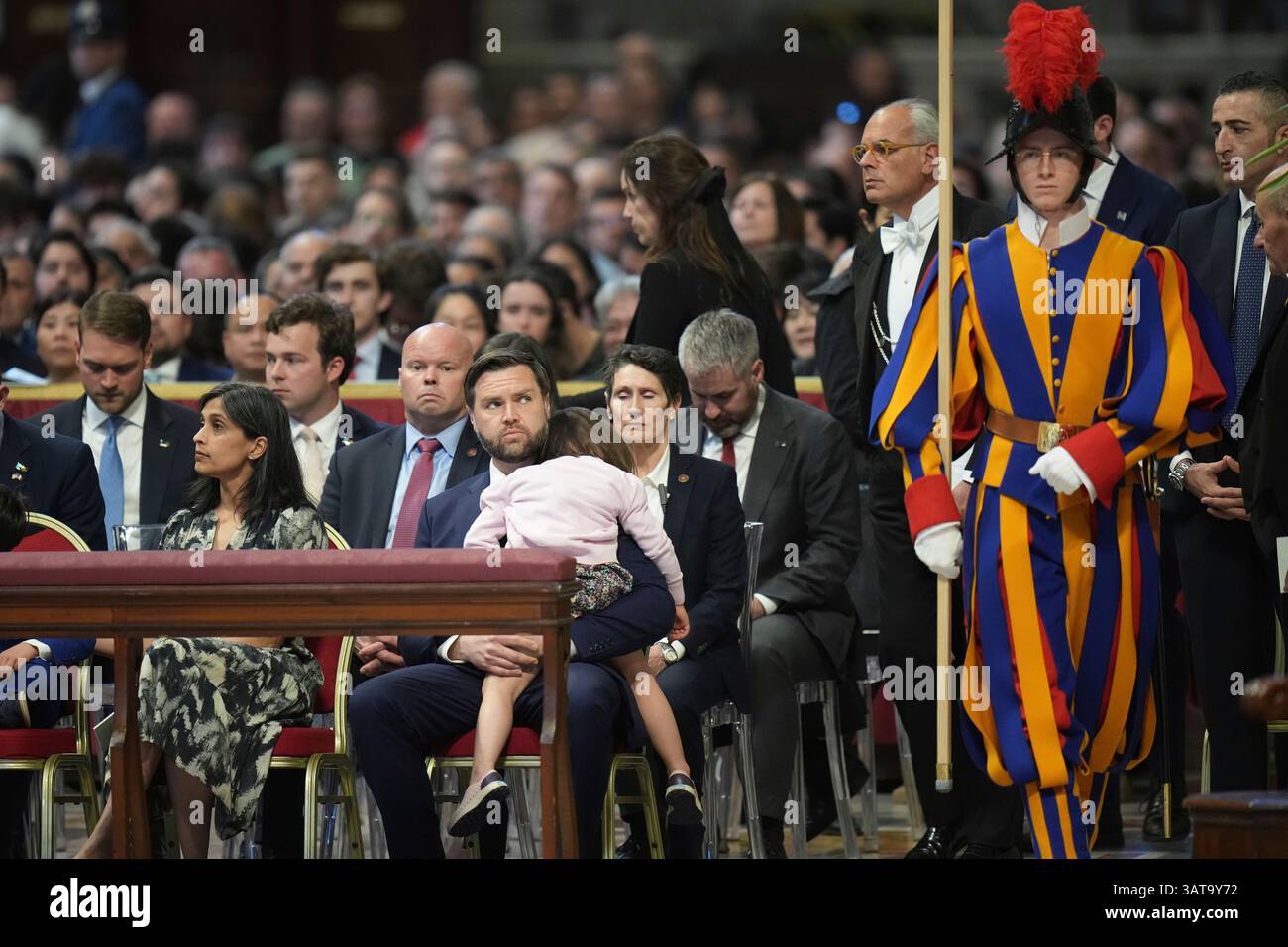 U.S. Vice President JD Vance, center, with daughter Mirabel, back to ...