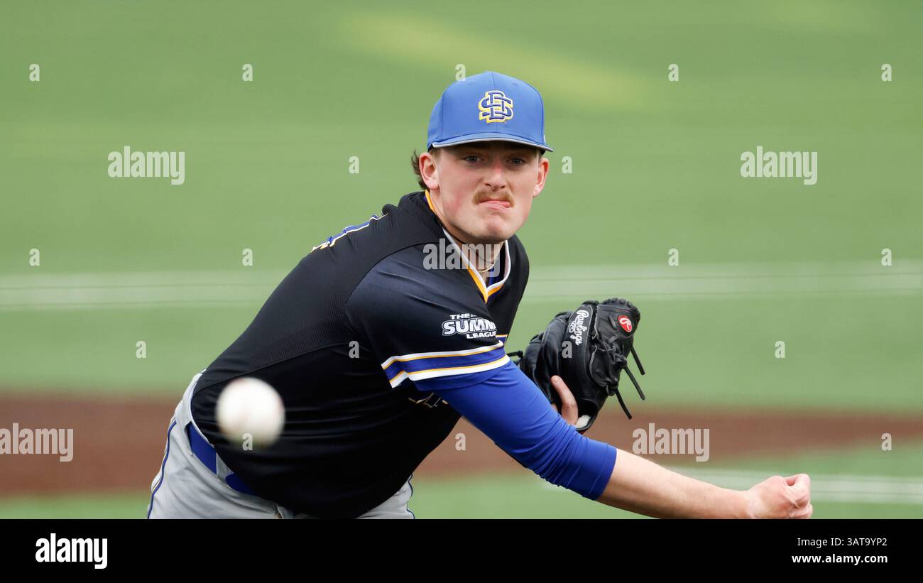 South Dakota State pitcher Drew McDowell (34) during an NCAA college ...