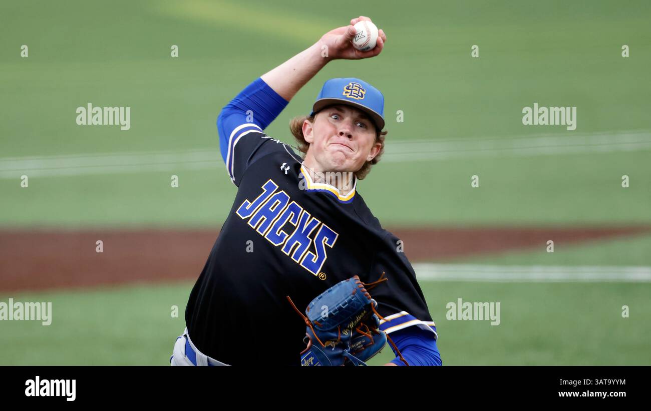 South Dakota State pitcher Ty Madison (20) during an NCAA college ...