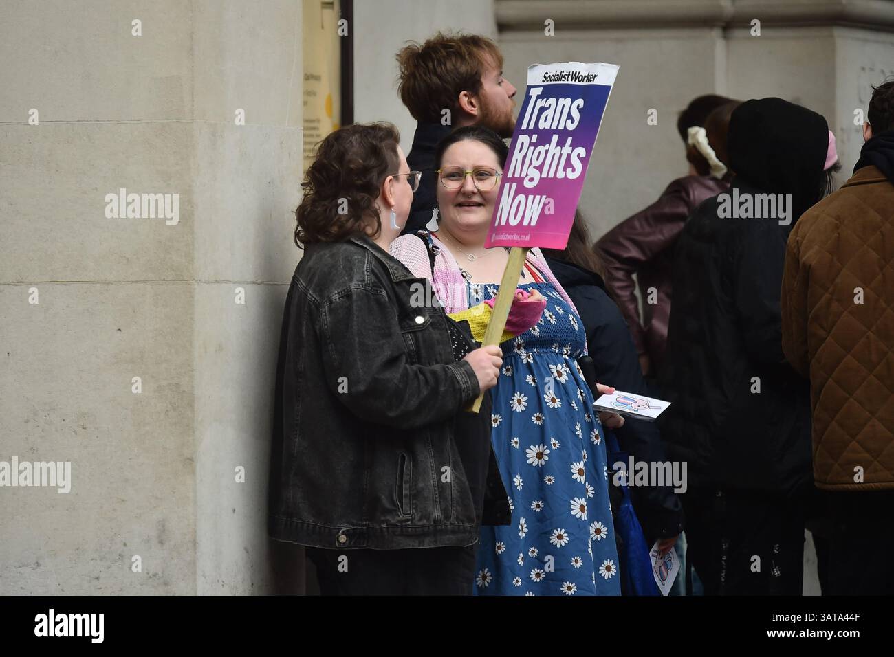 Protesters gather at a trans rights rally at St Peter's Square in ...