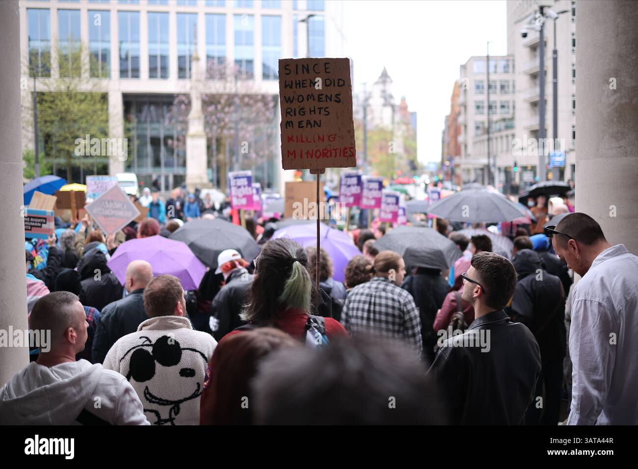 Protesters gather at a trans rights rally at St Peter's Square in ...