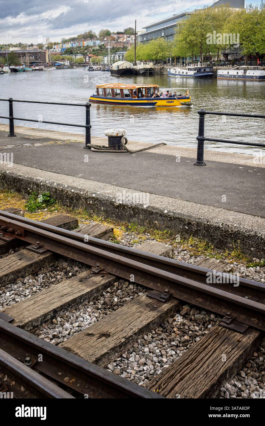 Ferry Boat matilda on the river Avon at Bristol harbour with railway ...