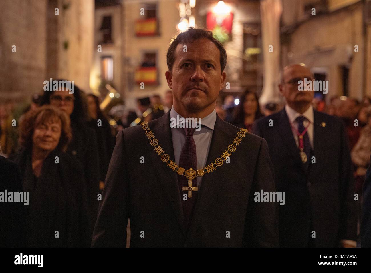 The mayor of Toledo Carlos Velazquez during the procession of the ...