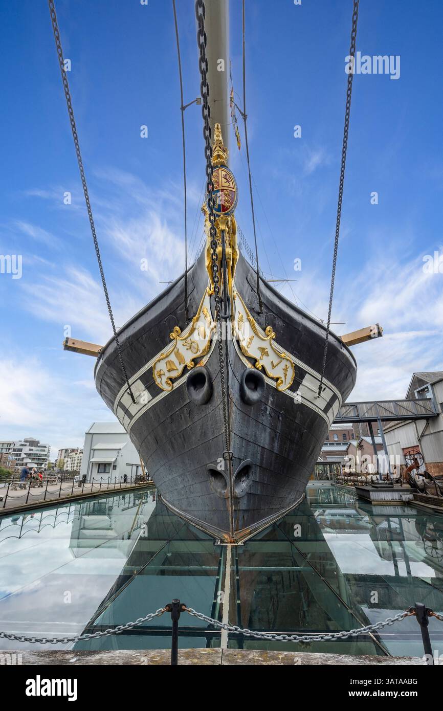 Close up of the bow of the SS Great Britain on display at Bristol ...