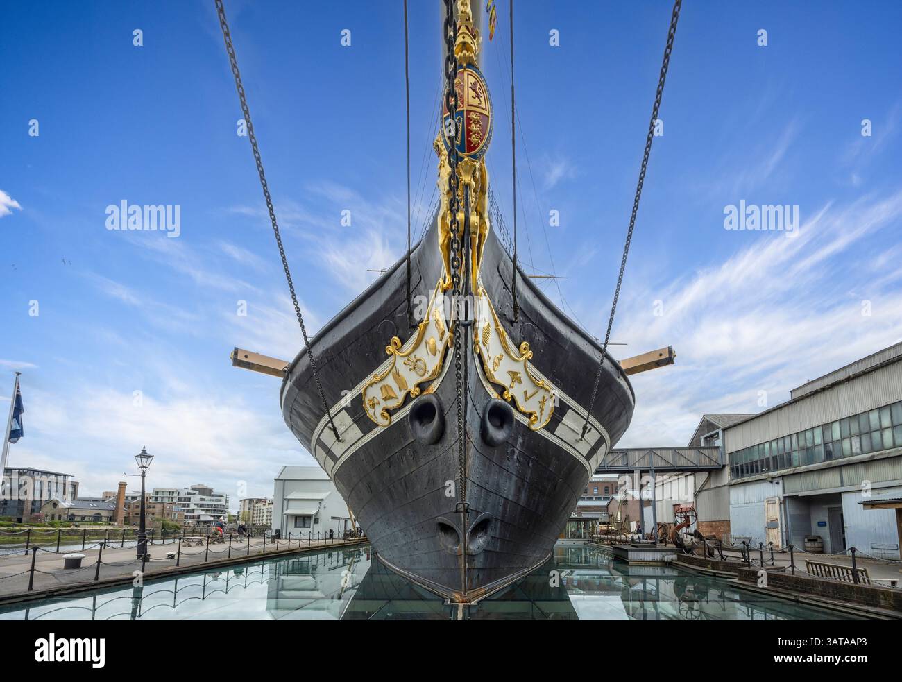 Close up of the bow of the SS Great Britain on display at Bristol ...