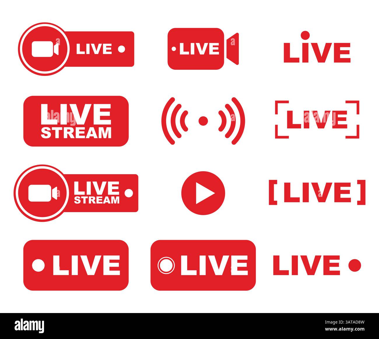 Live stream icon play Stock Vector Images - Alamy