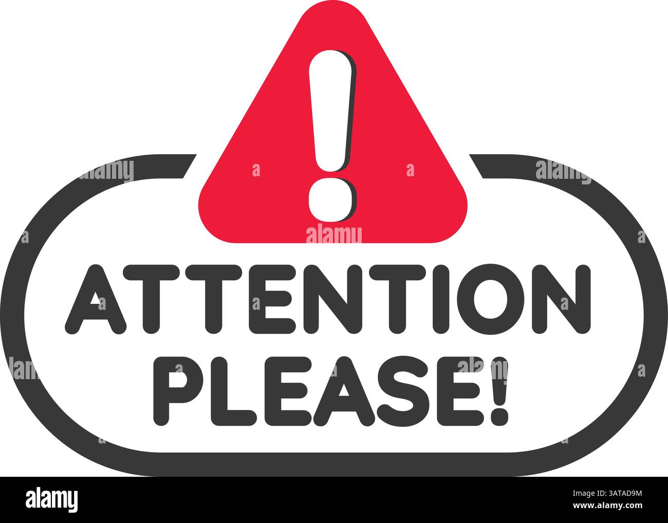 Attention please badge, banner, sign, street vector with attention ...