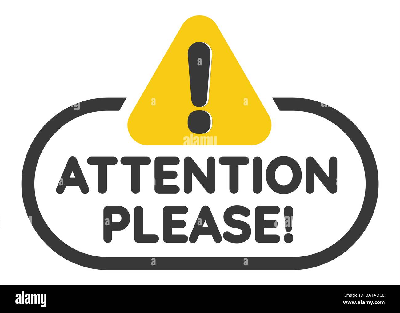 Attention please badge, banner, sign, street vector with attention ...