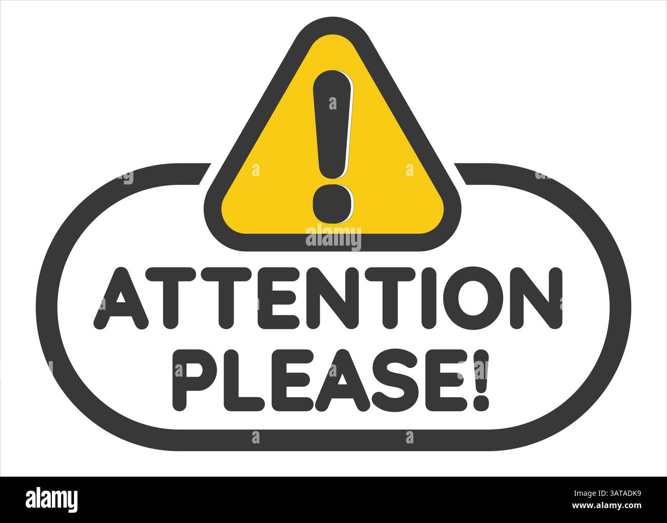 Attention please badge, banner, sign, street vector with attention ...