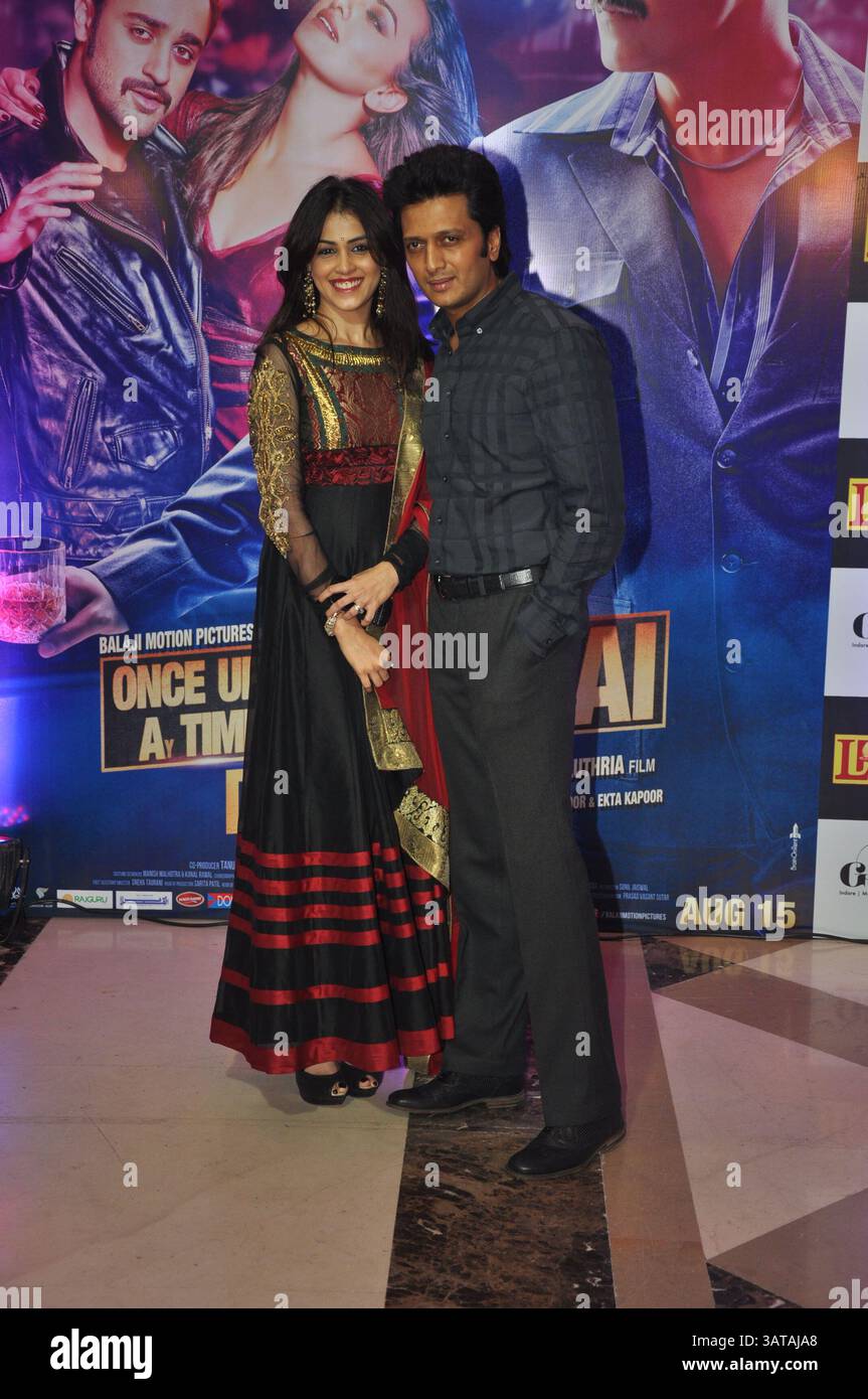 MUMBAI, INDIA ‰Û" AUGUST 06: Ritesh Deshmukh and Genelia D'Souza arrive ...