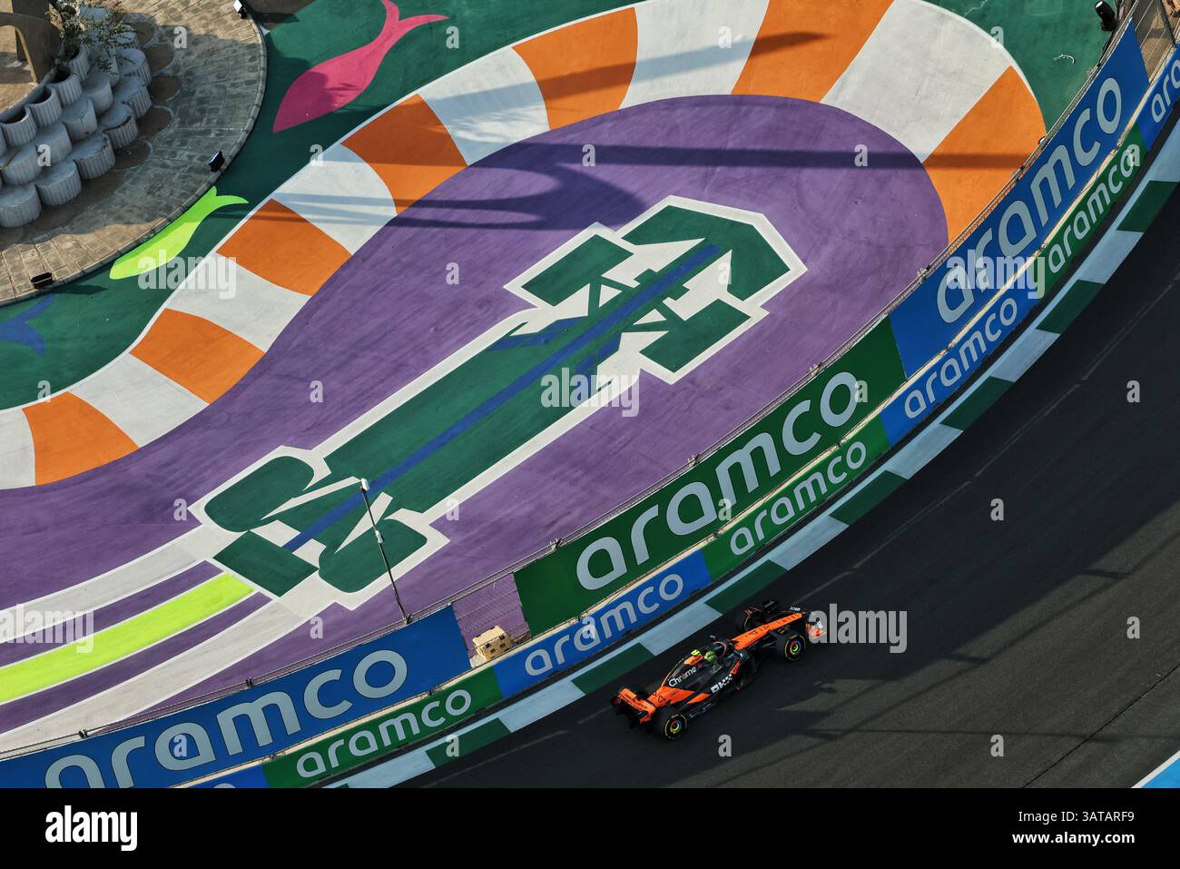 Jeddah, Saudi Arabia. 18th Apr, 2025. Lando Norris (GBR) McLaren MCL39 ...