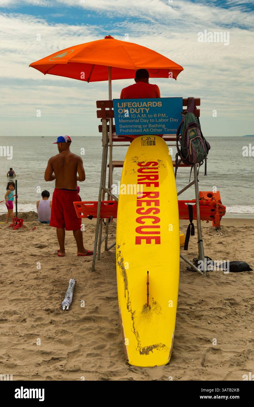 August 10, 2013 - Brooklyn, New York, U.S. - Lifeguards are on duty at ...