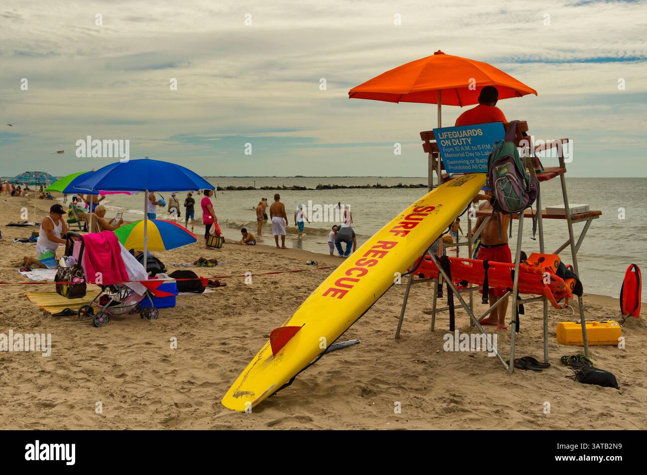 August 10, 2013 - Brooklyn, New York, U.S. - Lifeguards are on duty at ...