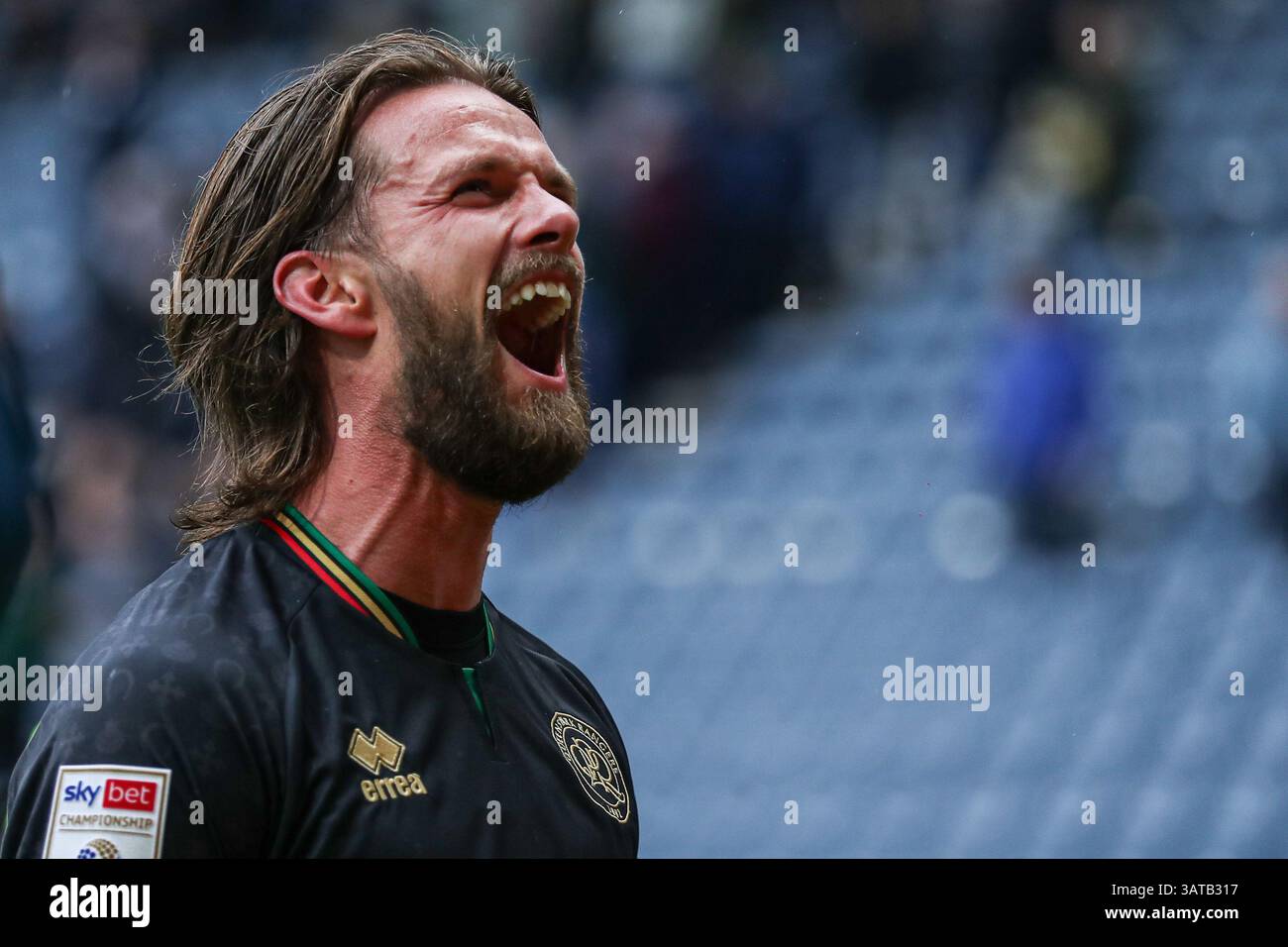 Preston, UK. 18th Apr, 2025. Lucas Andersen of Queens Park Rangers ...