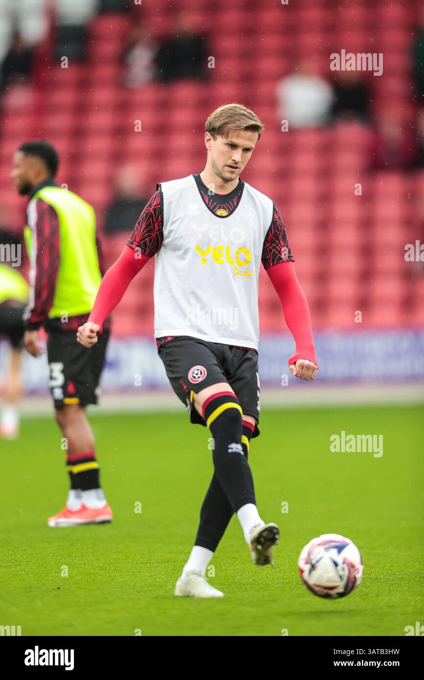 Sheffield, UK. 18th Apr, 2025. Rob Holding of Sheffield United in the ...