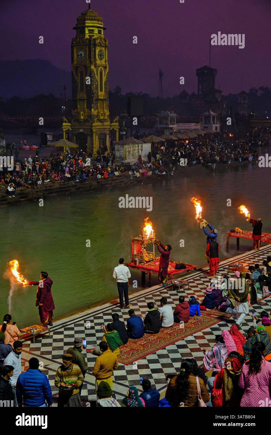 India, Uttarakhand, Haridwar, one of the nine holy cities of Hinduism ...