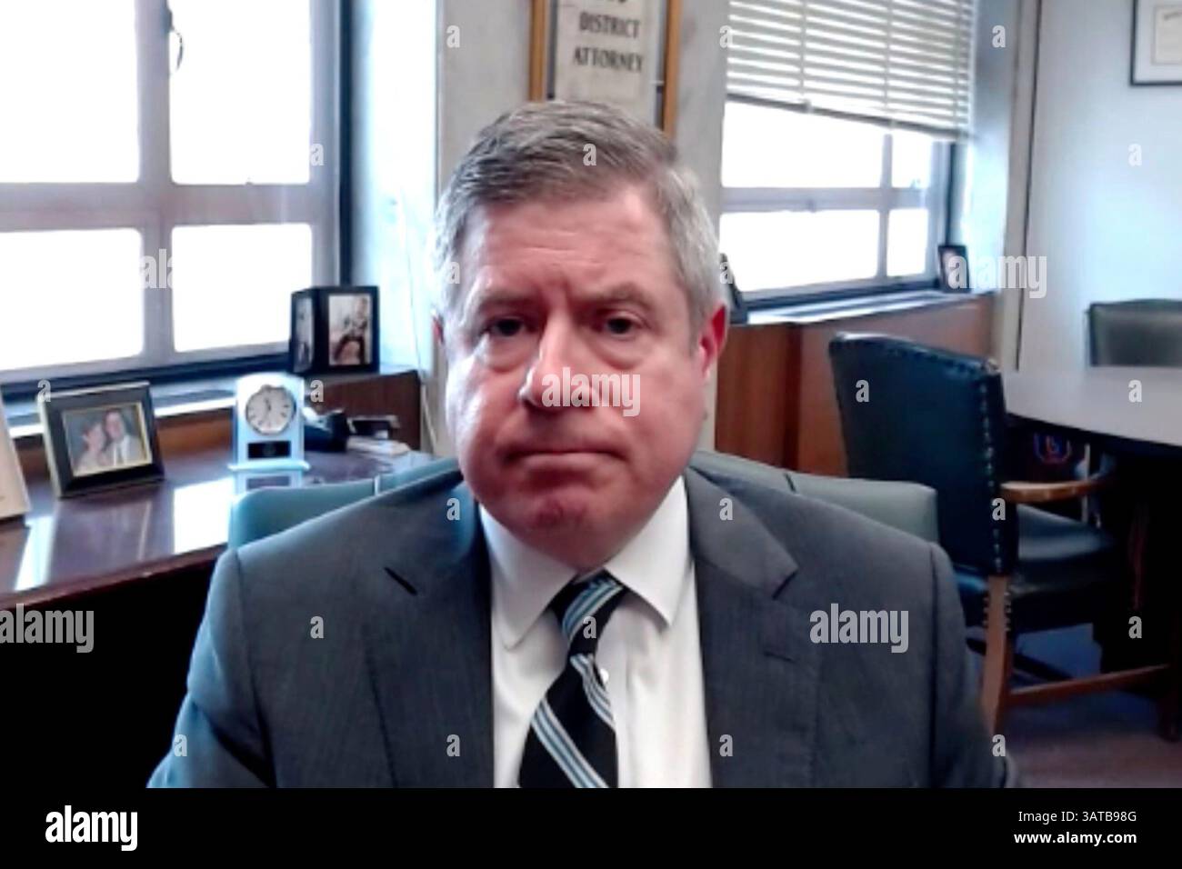 In this image from video, Dauphin County District Attorney Fran Chardo ...