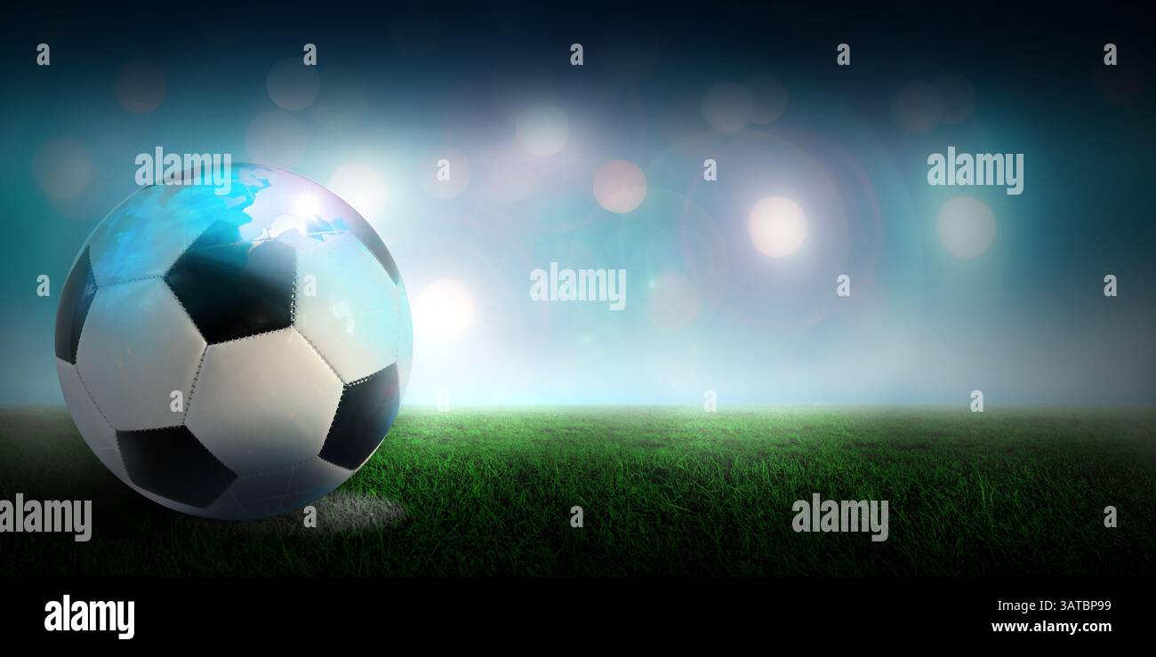 FIFA world Championship USA Mexico World Cup football 2026. Ball lies ...