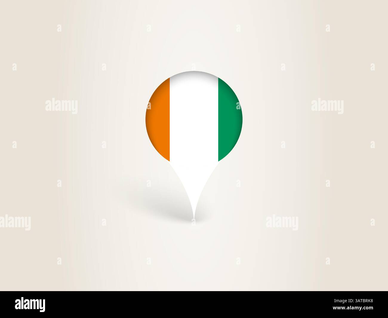 Pin Icon with Ivory Coast National Flag. Location Marker Icon Stock ...