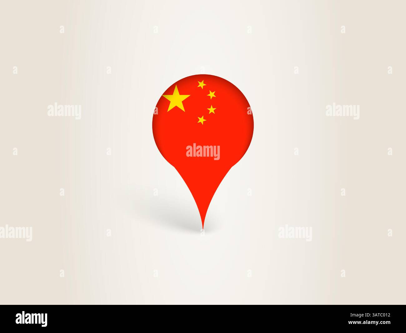 Pin Icon with China National Flag. Location Marker Icon Stock Vector ...