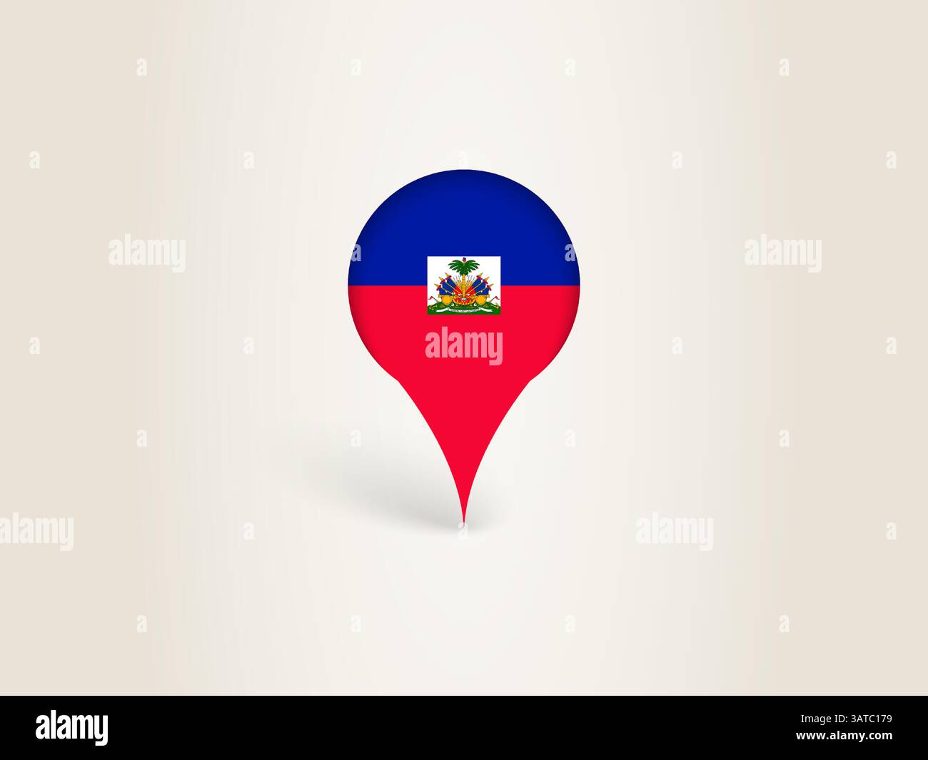 Pin Icon with Haiti National Flag. Location Marker Icon Stock Vector ...