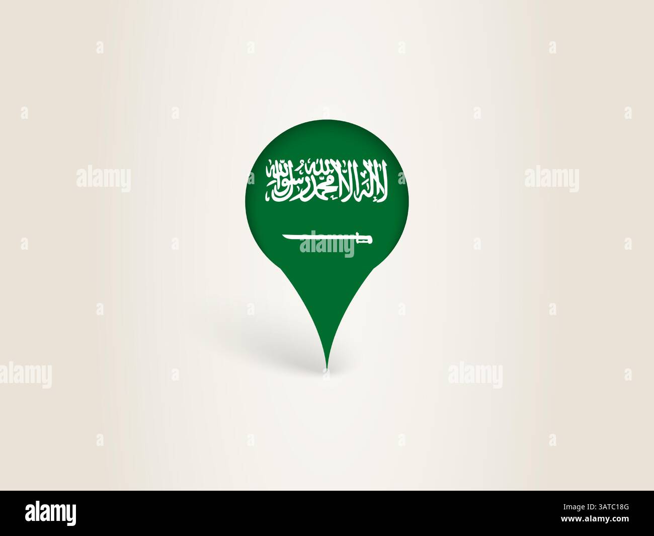 Pin Icon with Saudi Arabia National Flag. Location Marker Icon Stock ...