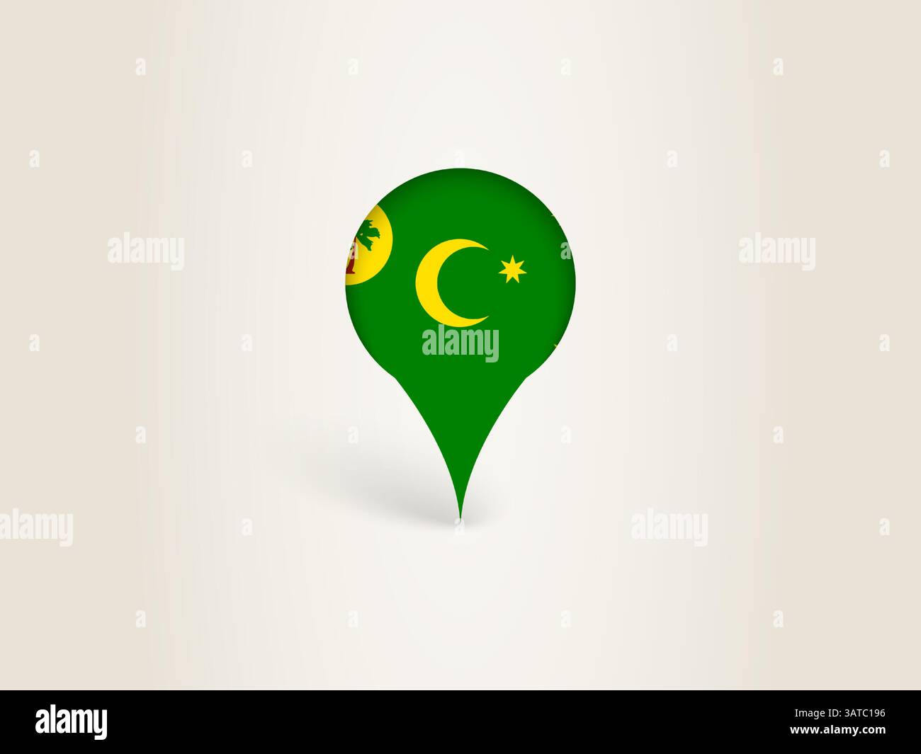 Pin Icon with Cocos Islands National Flag. Location Marker Icon Stock ...