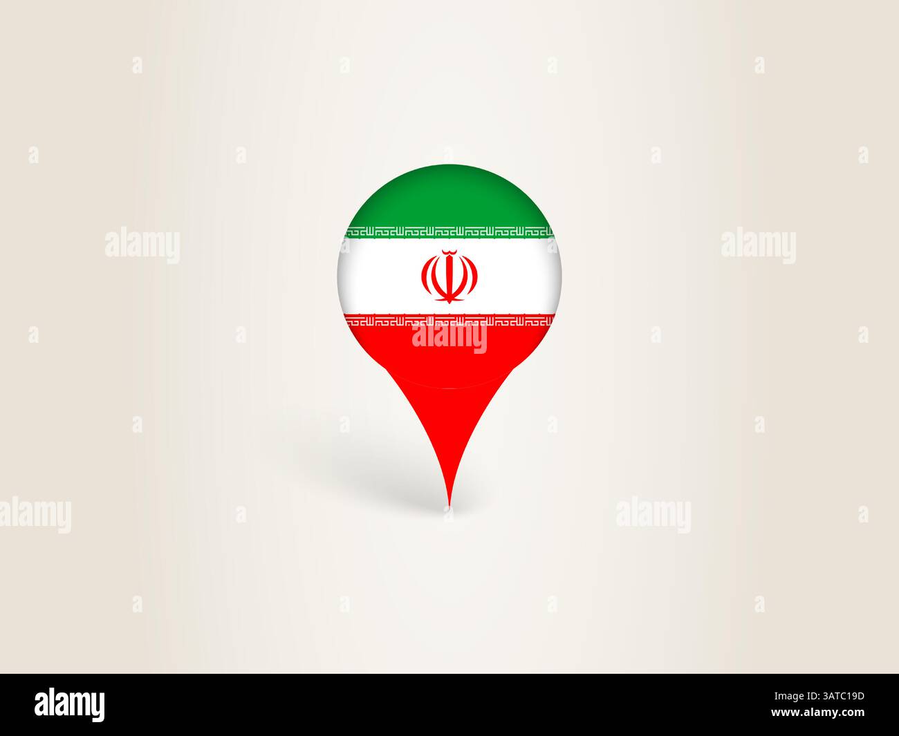 Pin Icon with Iran National Flag. Location Marker Icon Stock Vector ...