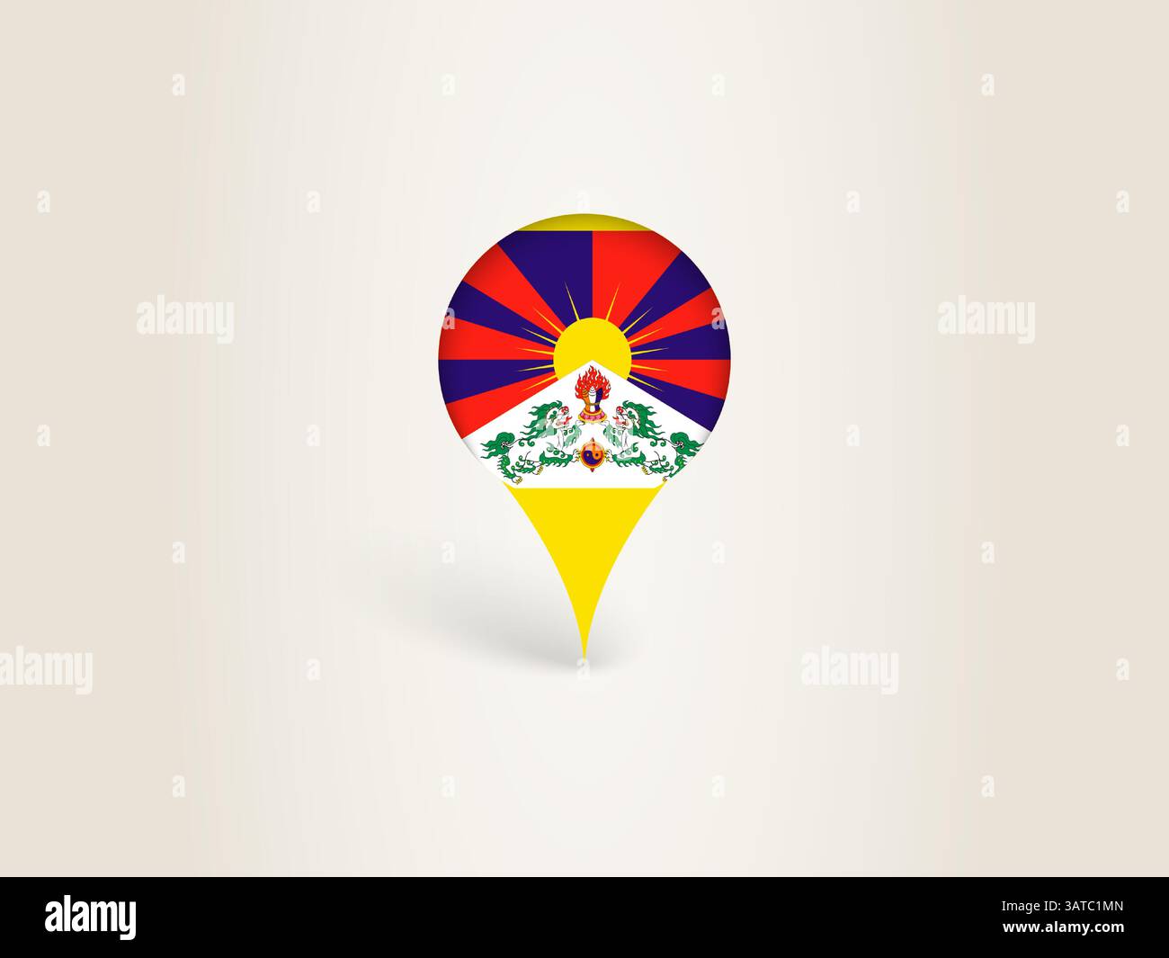 Pin Icon with Tibet National Flag. Location Marker Icon Stock Vector Image & Art - Alamy