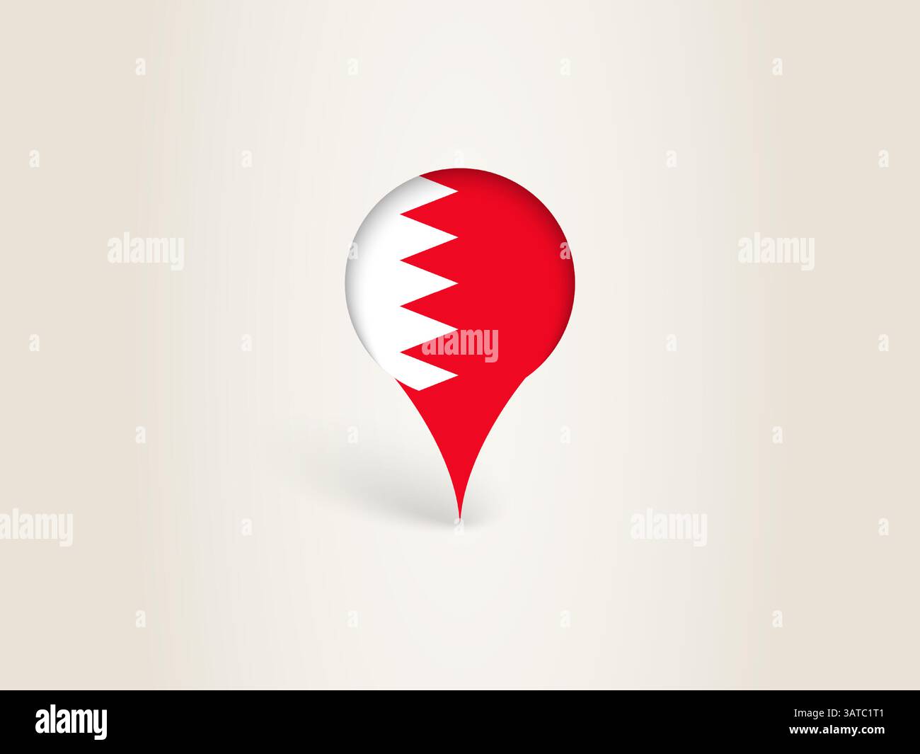 Pin Icon with Bahrain National Flag. Location Marker Icon Stock Vector ...