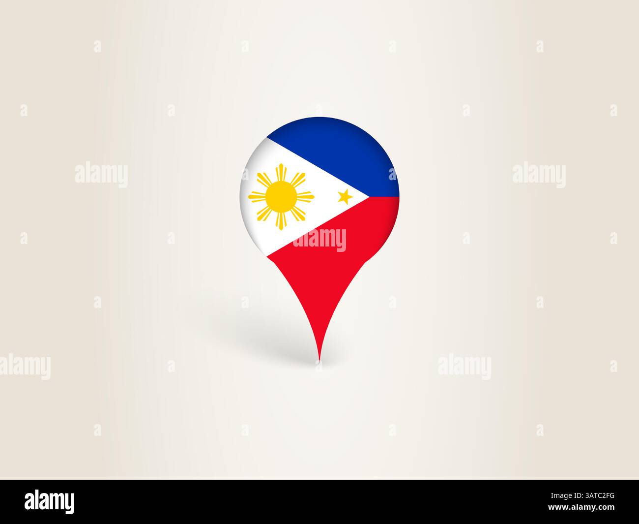 Pin Icon with Philippines National Flag. Location Marker Icon Stock ...