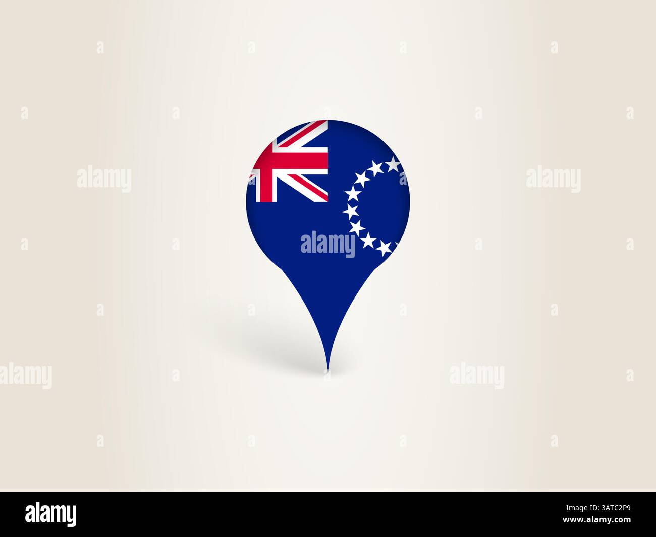 Pin Icon with Cook Islands National Flag. Location Marker Icon Stock Vector Image & Art - Alamy
