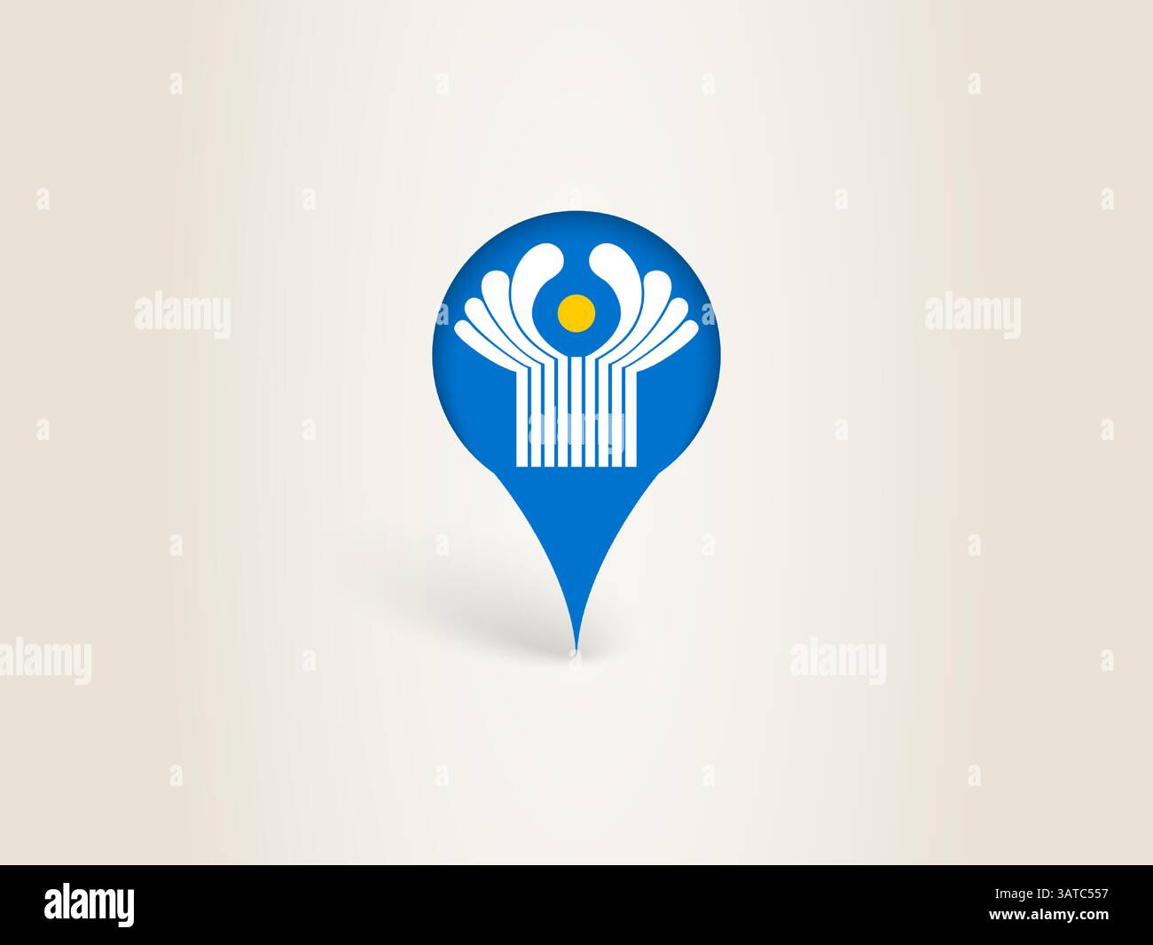 Pin Icon with CIS National Flag. Location Marker Icon Stock Vector ...