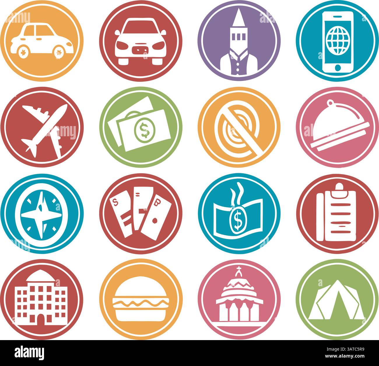 Travel and Tourism Icon Set – Vector Symbols for Trip Planning, Hotels, Food, Navigation & More ...