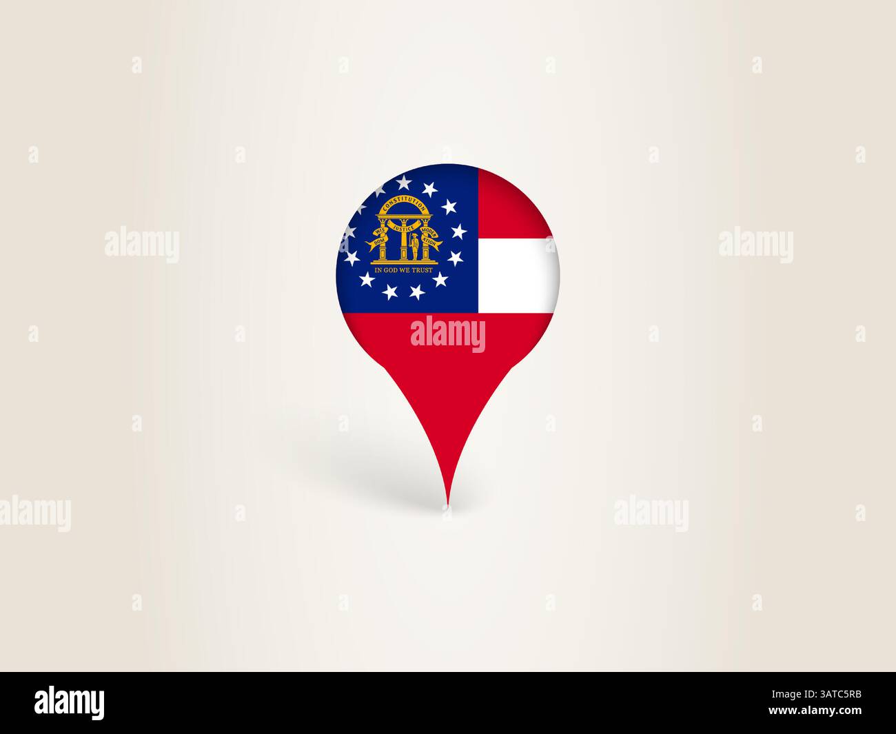 Pin Icon with Georgia National Flag. Location Marker Icon Stock Vector ...