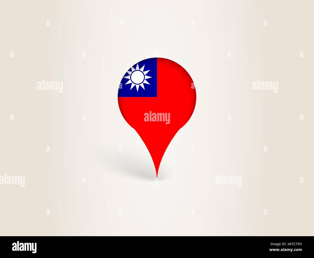 Pin Icon with Taiwan National Flag. Location Marker Icon Stock Vector ...