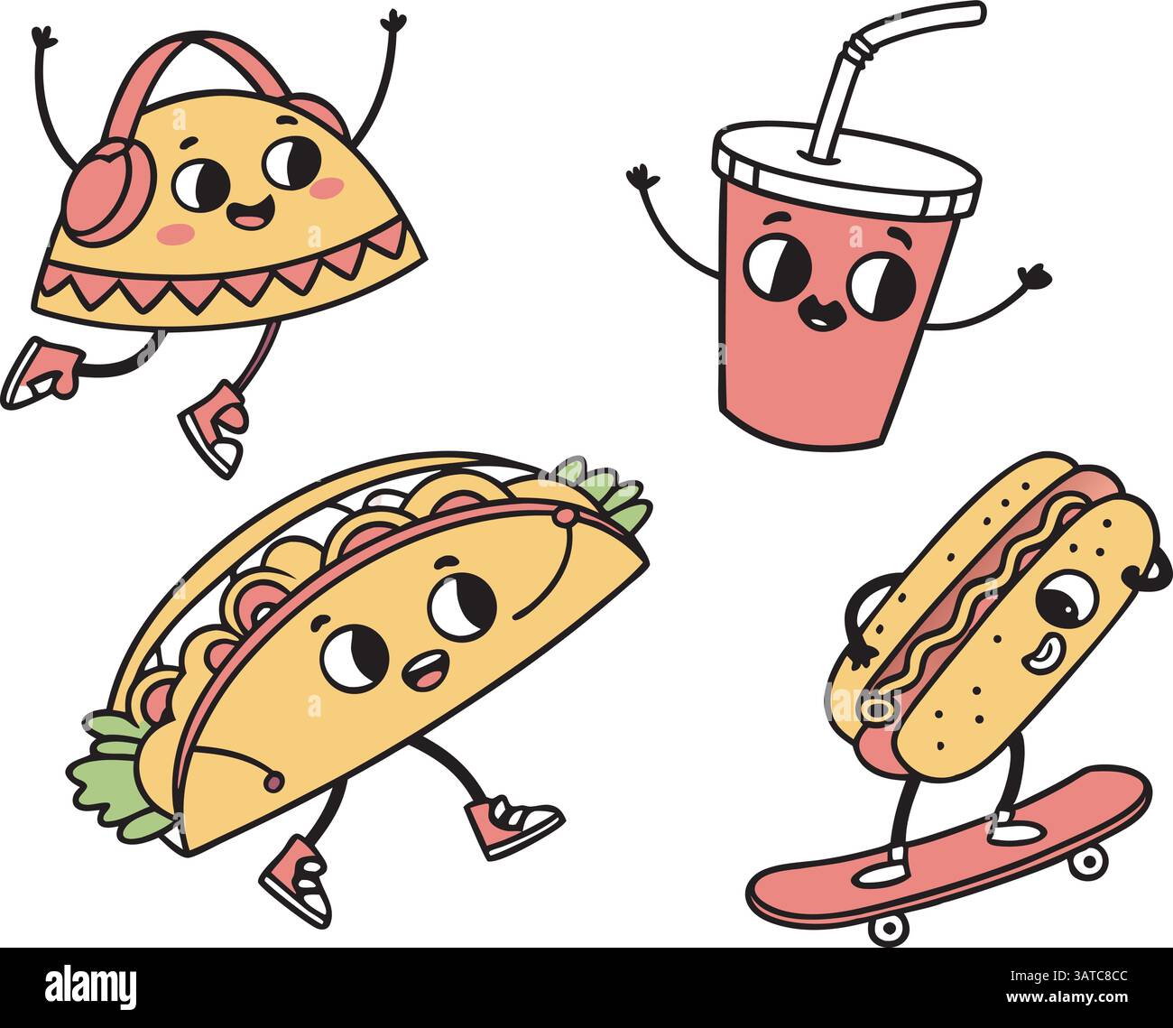 Cute food vector vectors hi-res stock photography and images - Alamy